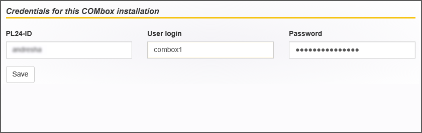 Step 3: Technical User was created | COMbox with pl24connect ...